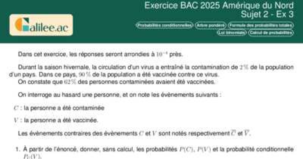 Sujet Bac Corrigé - Probabilités conditionnelles et Loi binomiale ...